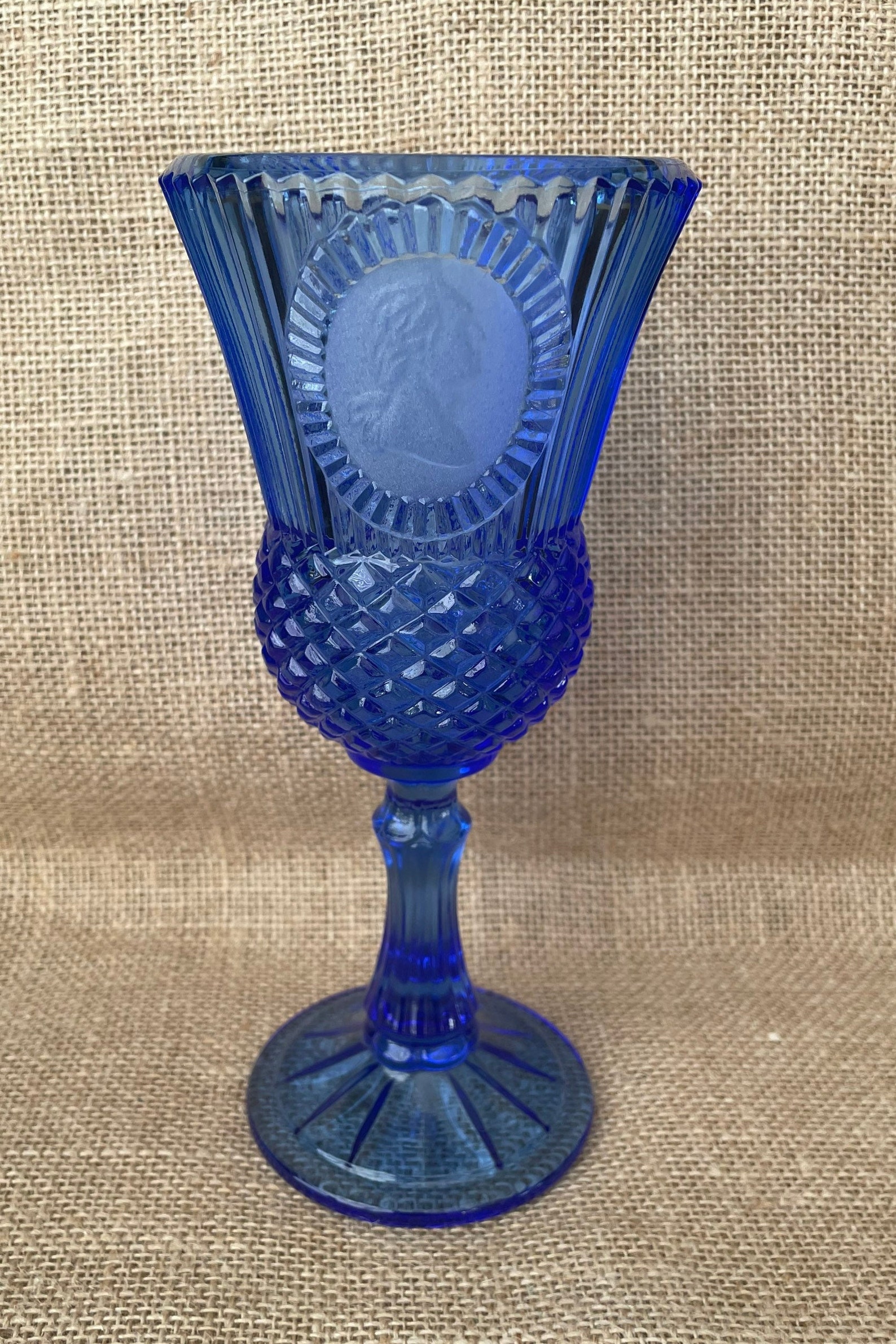 Avon by Fostoria George and Martha Washington Cobalt Blue Goblets Set ...