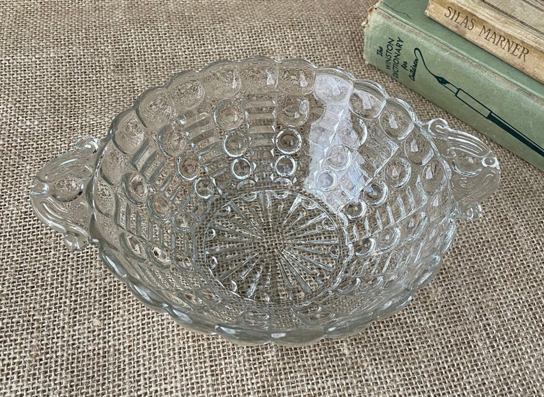 Vintage Anchor Hocking Clear Bubble Ladder Bowl With Scroll - Etsy