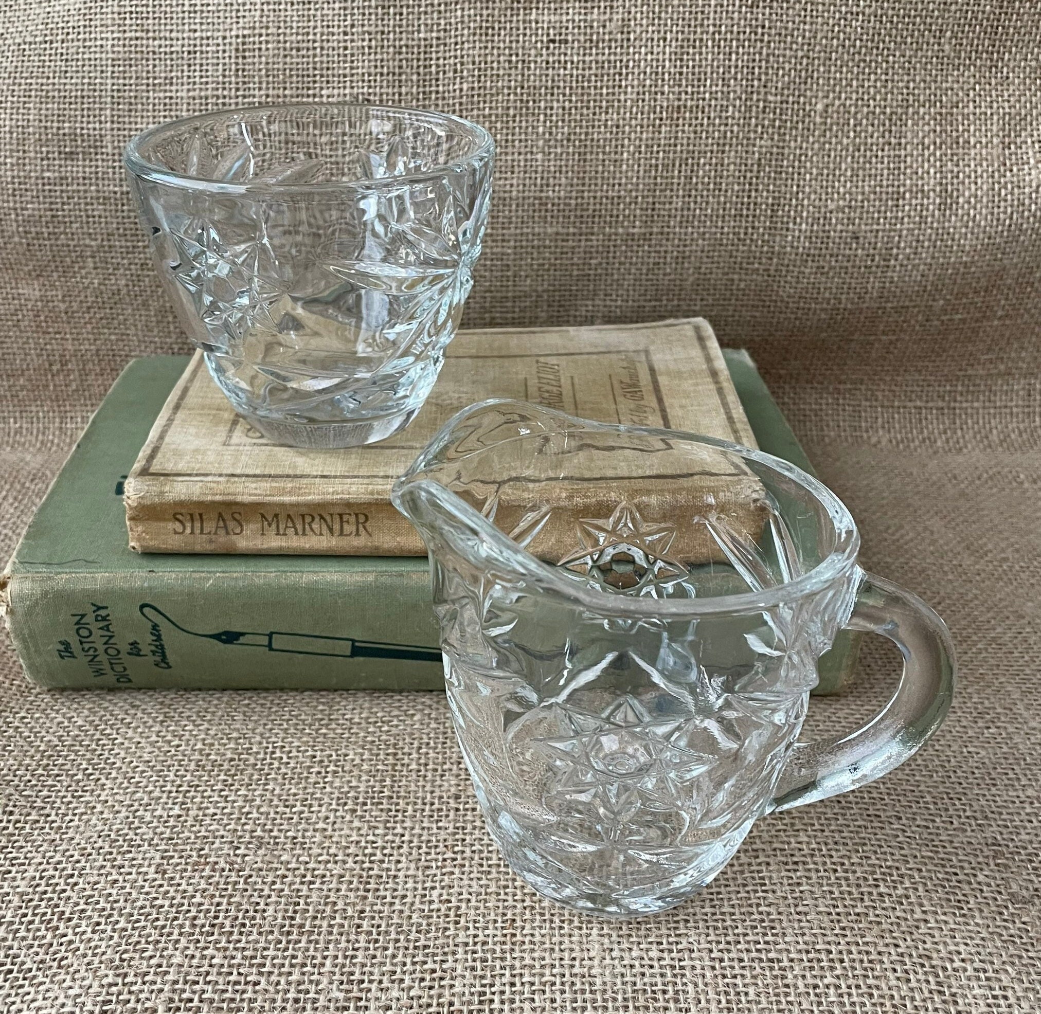 Vintage Anchor Hocking Star of David Cream and Sugar Set - Etsy