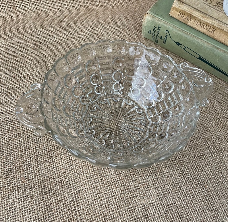 Vintage Anchor Hocking Clear Bubble Ladder Bowl With Scroll - Etsy