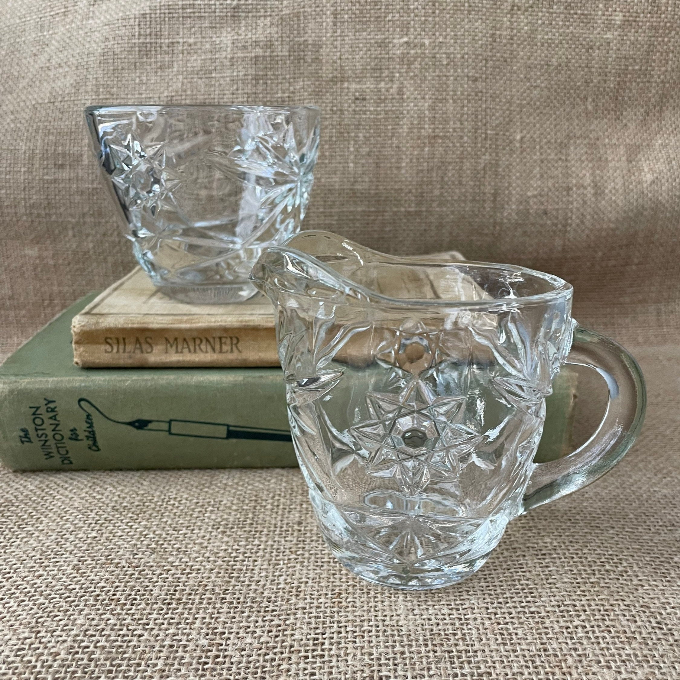 Vintage Anchor Hocking Star of David Cream and Sugar Set - Etsy