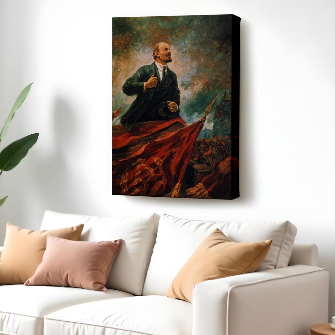 Soviet Leader Vladimir Lenin Canvas Painting, Modern Canvas Wall Decor ...
