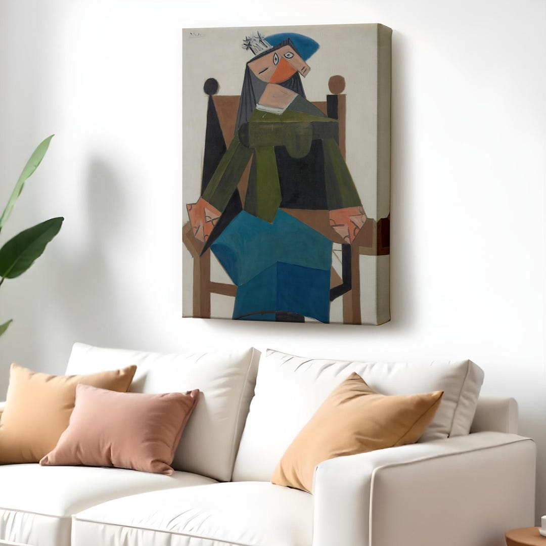 Pablo Picasso - Abstract Woman Sitting İn A Chair, Surreal Canvas Print ...