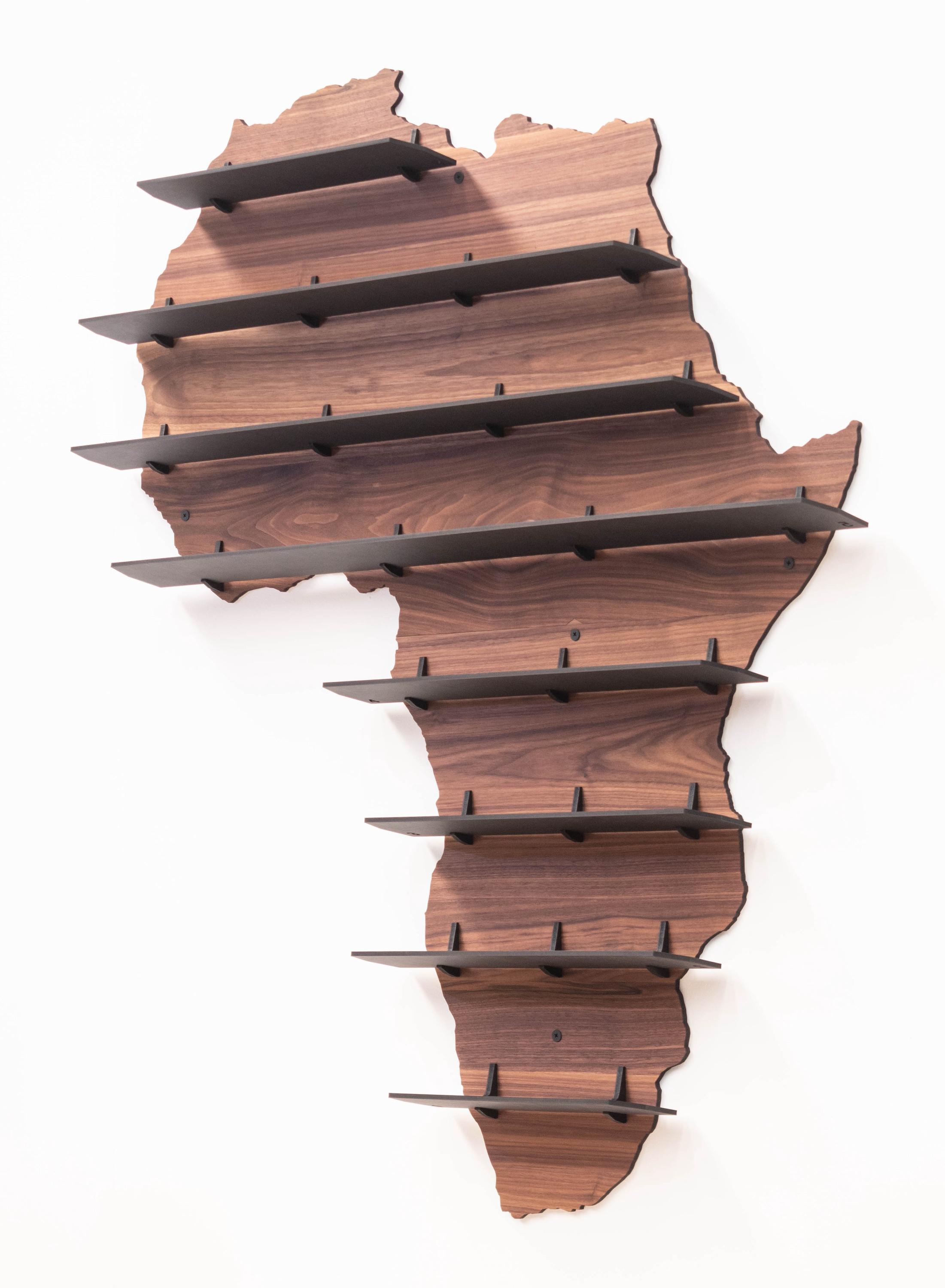 Africa Wall Wine Shelf, Walnut Wine Shelf, Wall Wine Bottle Holder ...