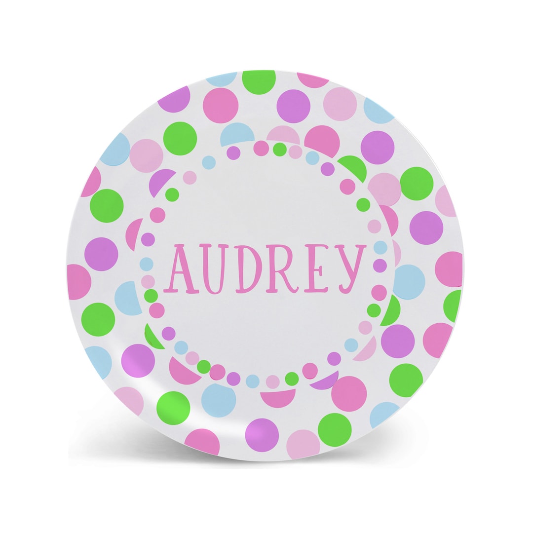 Bright Dots Personalized Kids Plate Birthday Plate Girl Gift Idea Child ...