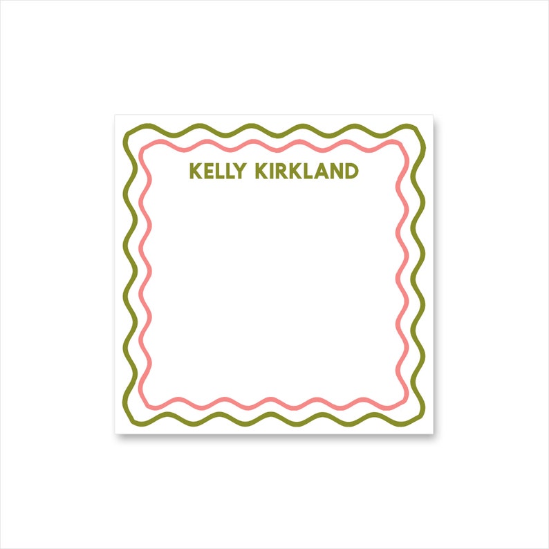 Personalize Monogram Notepad Note Pad Scallop Bright Color Etsy
