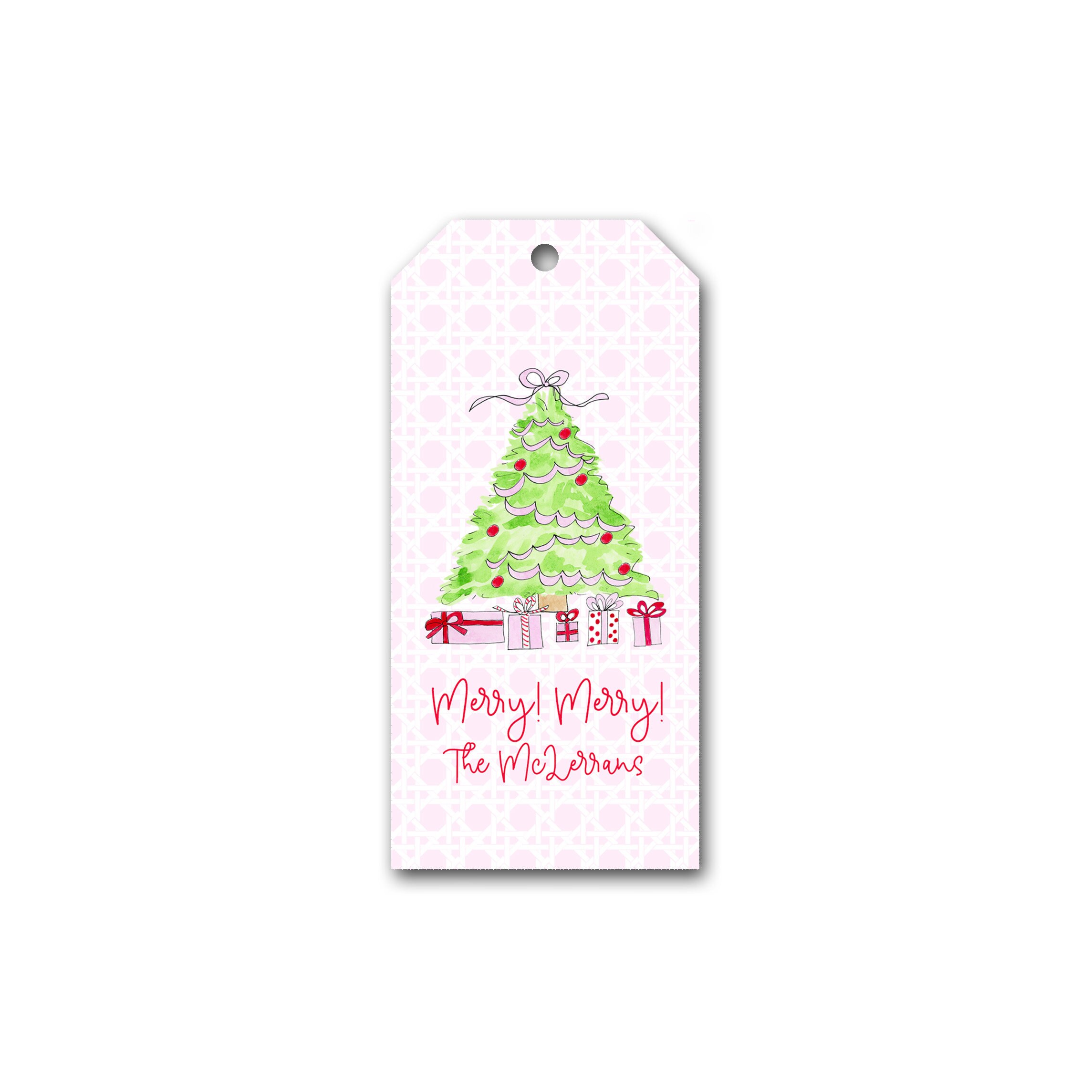 Christmas Gift Tags in Pink Christmas Tree Personalized - Etsy 日本