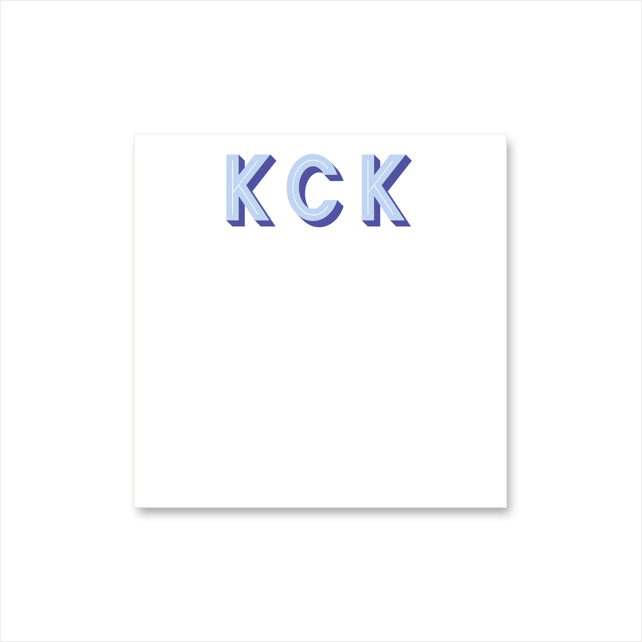 Personalized Monogram Notepad / Custom Initial Square Note Pad Modern ...