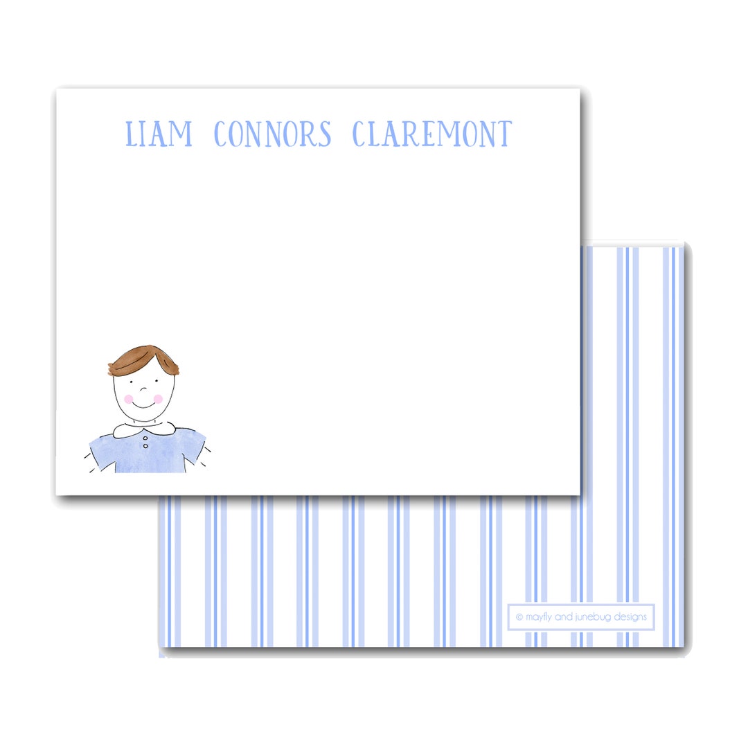 Personalized Kids Notecards Boy Face | Custom Note Cards Boy Child ...