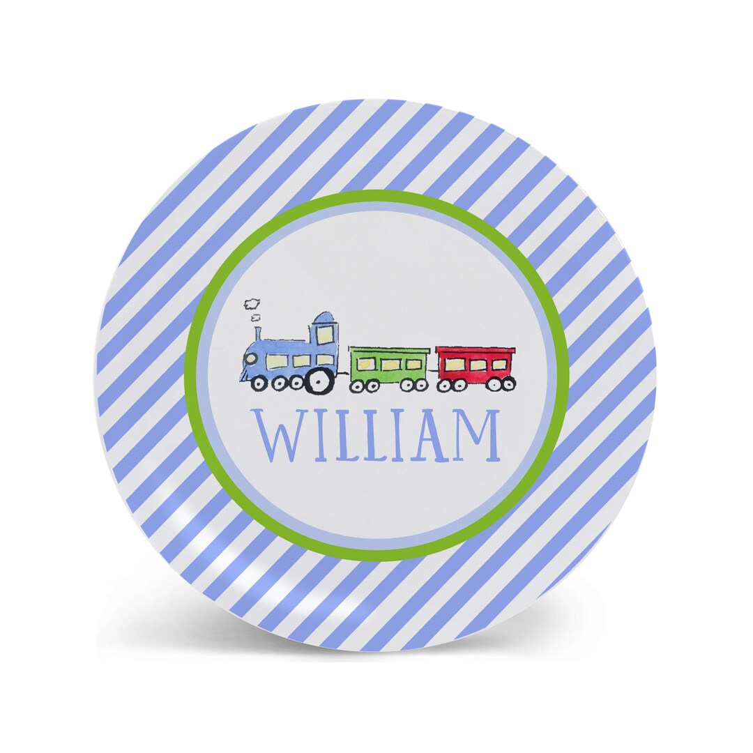 Train Personalized Kid Plate Custom Kids Plate Birthday Gift Boy Baby ...