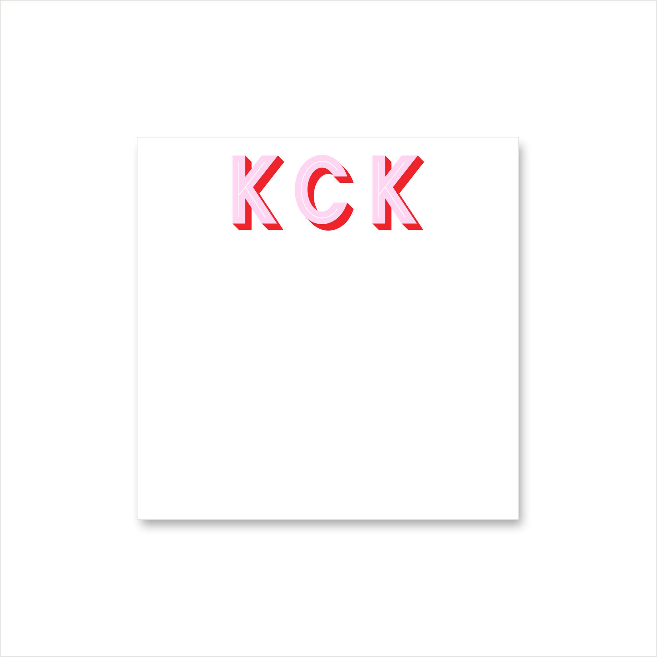 Personalized Monogram Notepad / Custom Initial Square Note Pad Modern ...