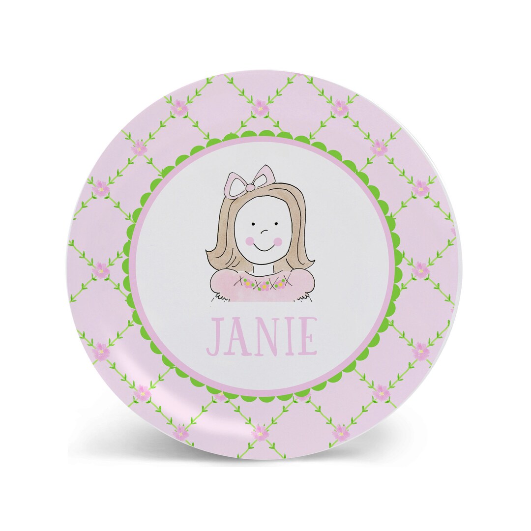Girl Face Personalized Kid Plate Birthday Plate Custom Hair Girl Gift ...