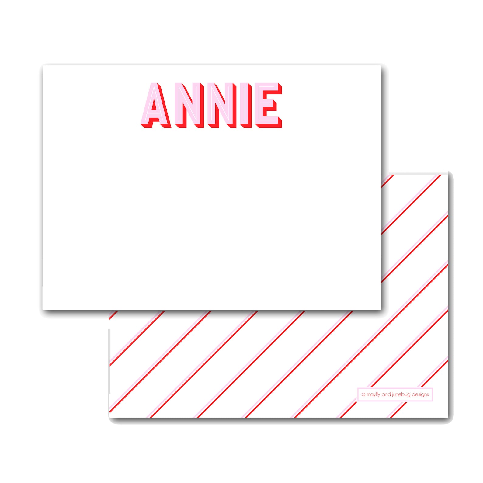 Personalized Shadow Letter Notecards | Monogram Stationery - Etsy