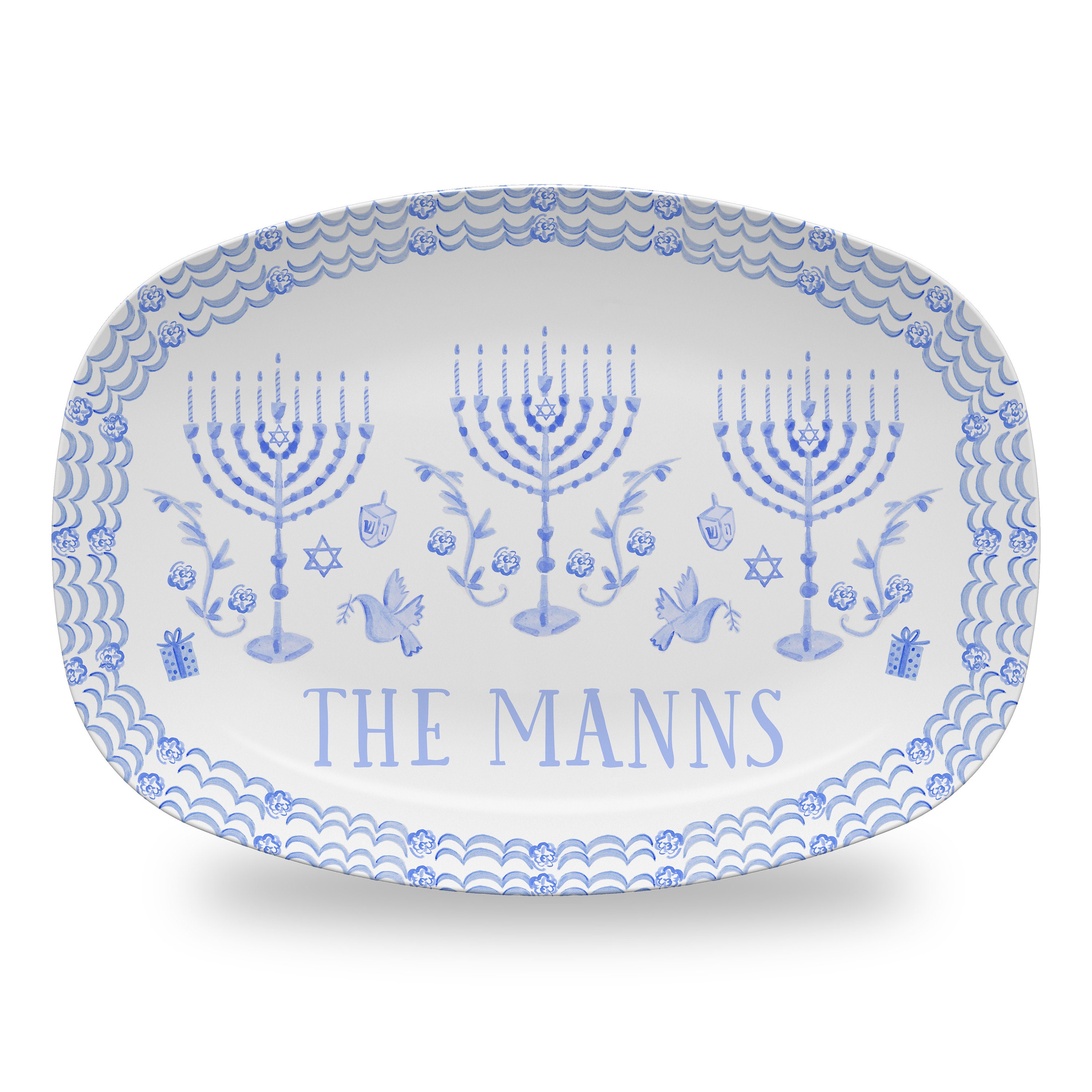 Hanukkah Platter | Chanukah Plate | Personalized Hanukkah Platter ...