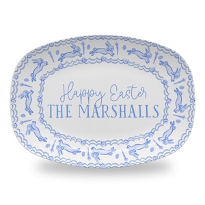 Easter Toile Platter | Easter Plate | Personalized Easter Platter Non ...