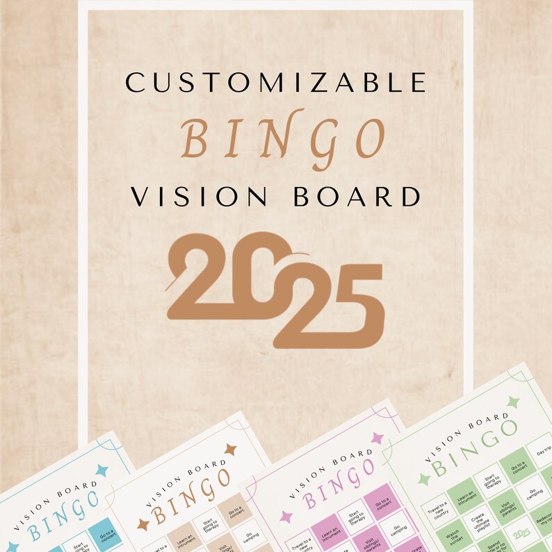 Customizable Bingo Vision Board - Etsy