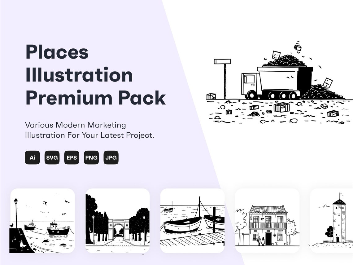 Places SVG Bundle | 75 Landmark & Building Vector Graphics | Office ...