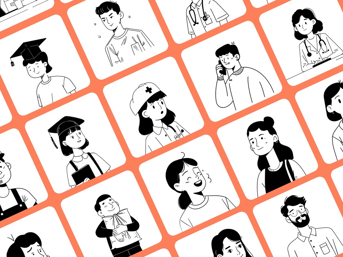 Avatar Vector Illustration Bundle | 75 Unique Avatar Graphics | User ...