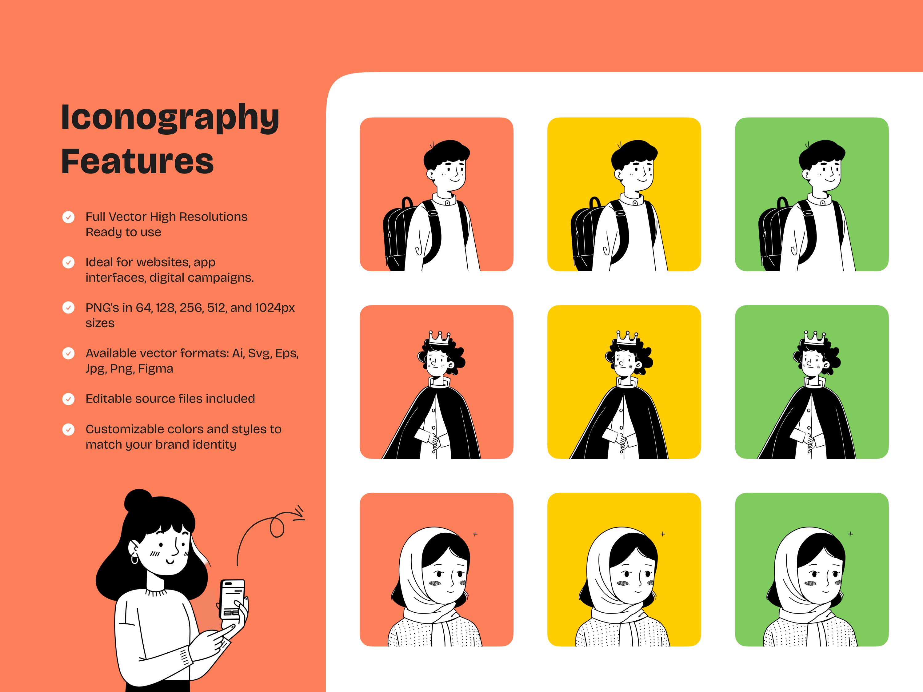 Avatar Vector Illustration Bundle | 75 Unique Avatar Graphics | User ...