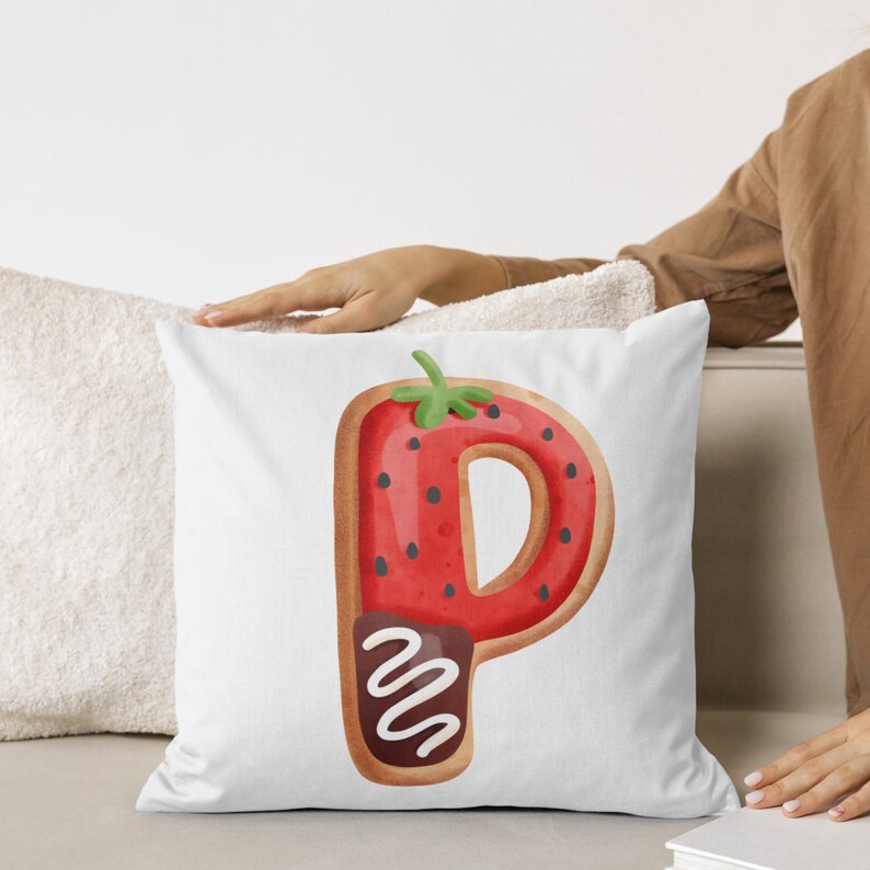 Strawberry Donut Alphabet PNG A–Z | Sweet Dessert Letters for Bakery ...