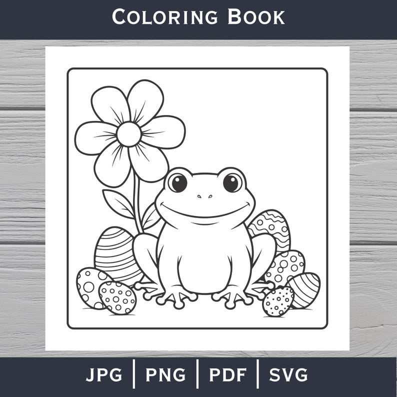 Frog Easter Coloring Book for Kids | 25 Easter Egg Pages Preschool ...