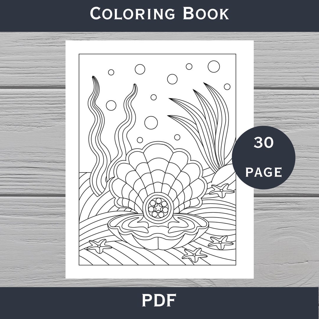 Ocean Coloring Pages Printable Bundle | 30 Underwater Scene Art PDF ...