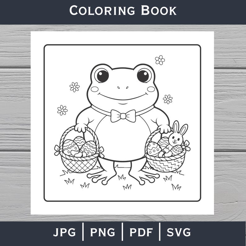 Frog Easter Coloring Book for Kids | 25 Easter Egg Pages Preschool ...