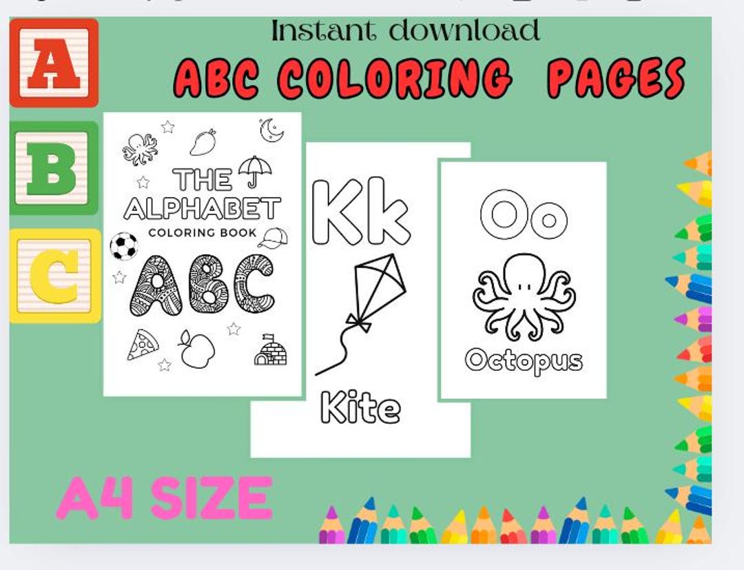 ABC Baby Shower Coloring Book|27 Printable Alphabet Letters|printable ...