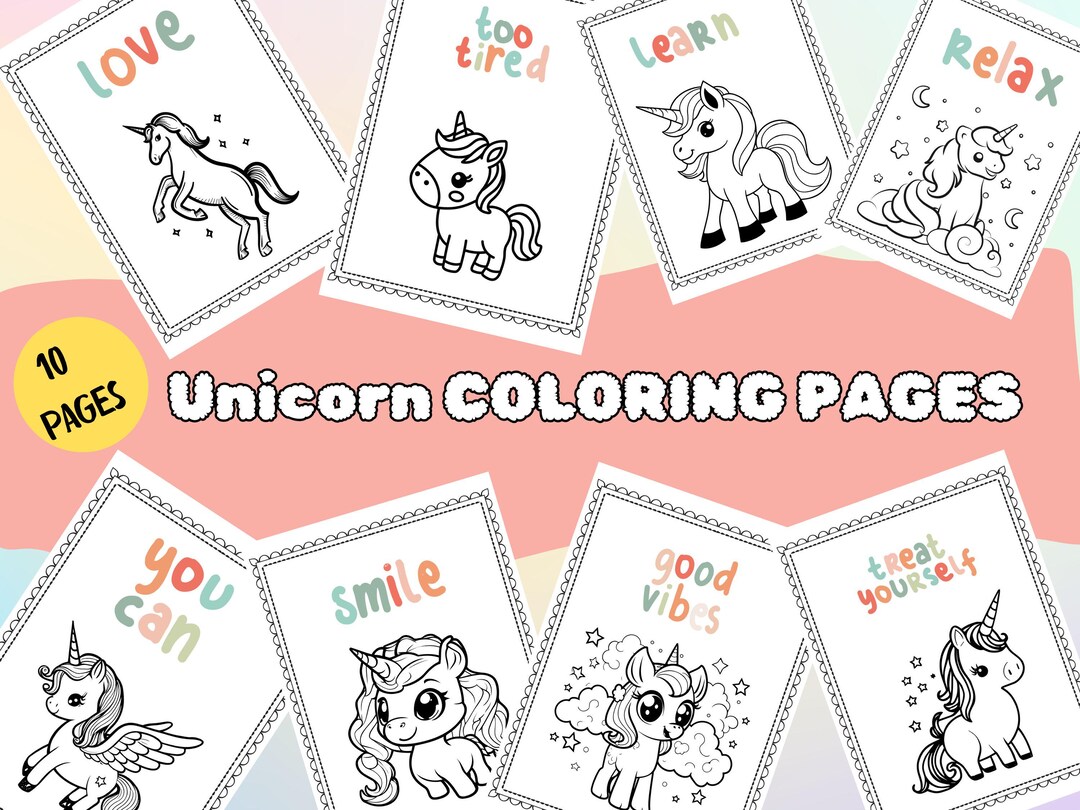 Unicorn Coloring Pages, Unicorn Coloring Pages With Positive ...