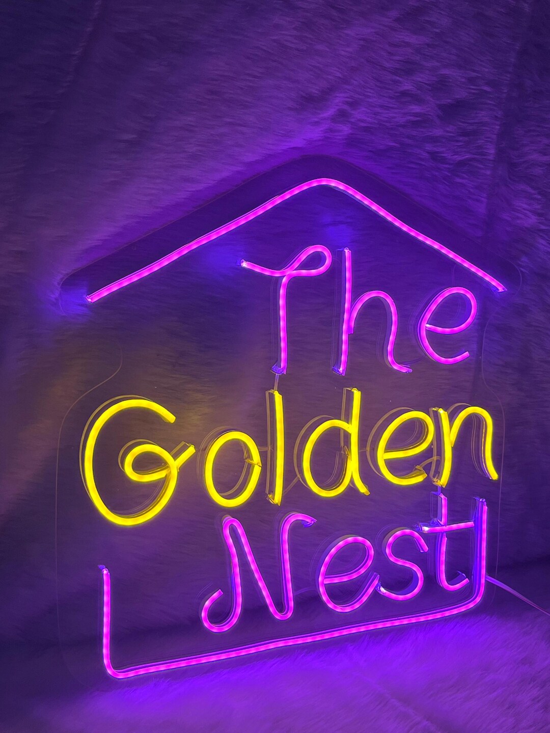The Golden Nest Neon Sign Adds a Cozy, Elegant Glow to Your Space ...