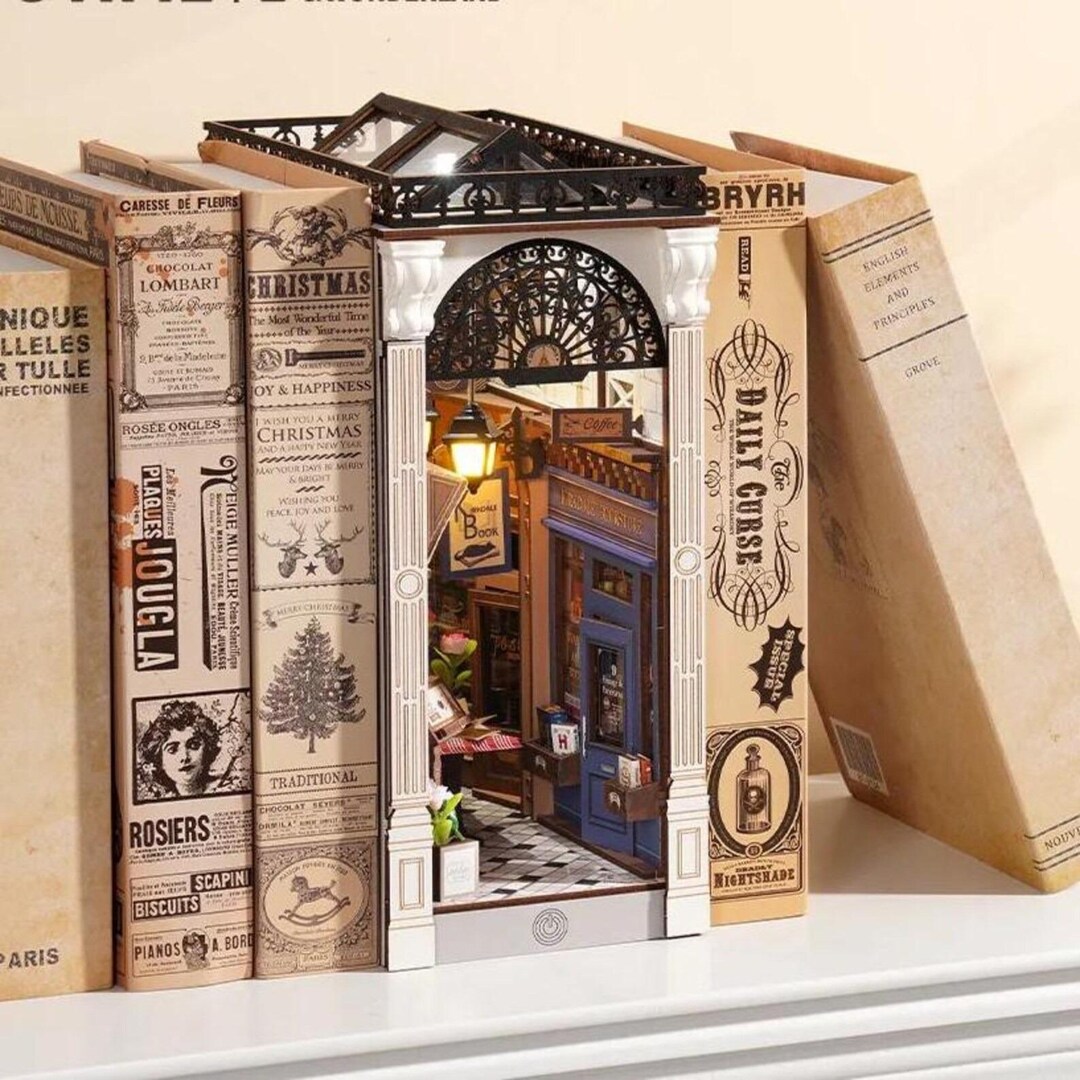 Arcade Dating DIY Book Nook Kit – Miniature Alley Bookshelf Insert - Etsy