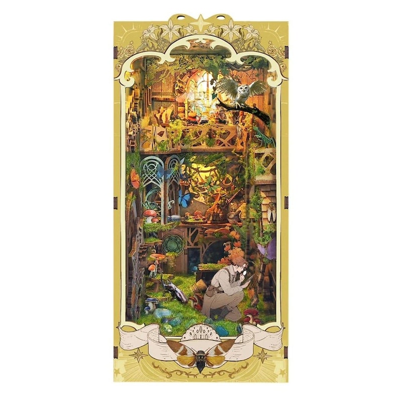 DIY Book Nook Kit Insect Story Book Nook Wonder World Book Shelf Insert ...