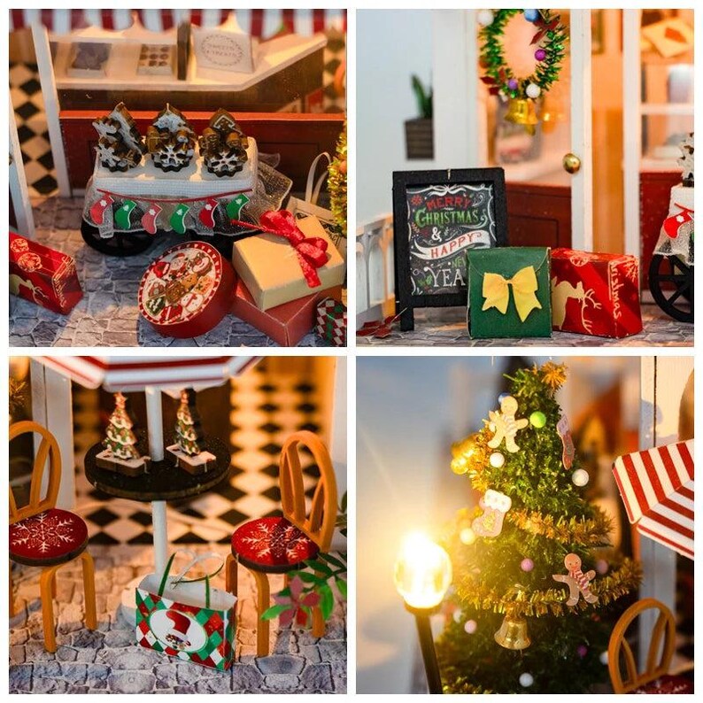 DIY Miniature Christmas Dollhouse Kit, Sweets & Treats Shop With LED - Etsy