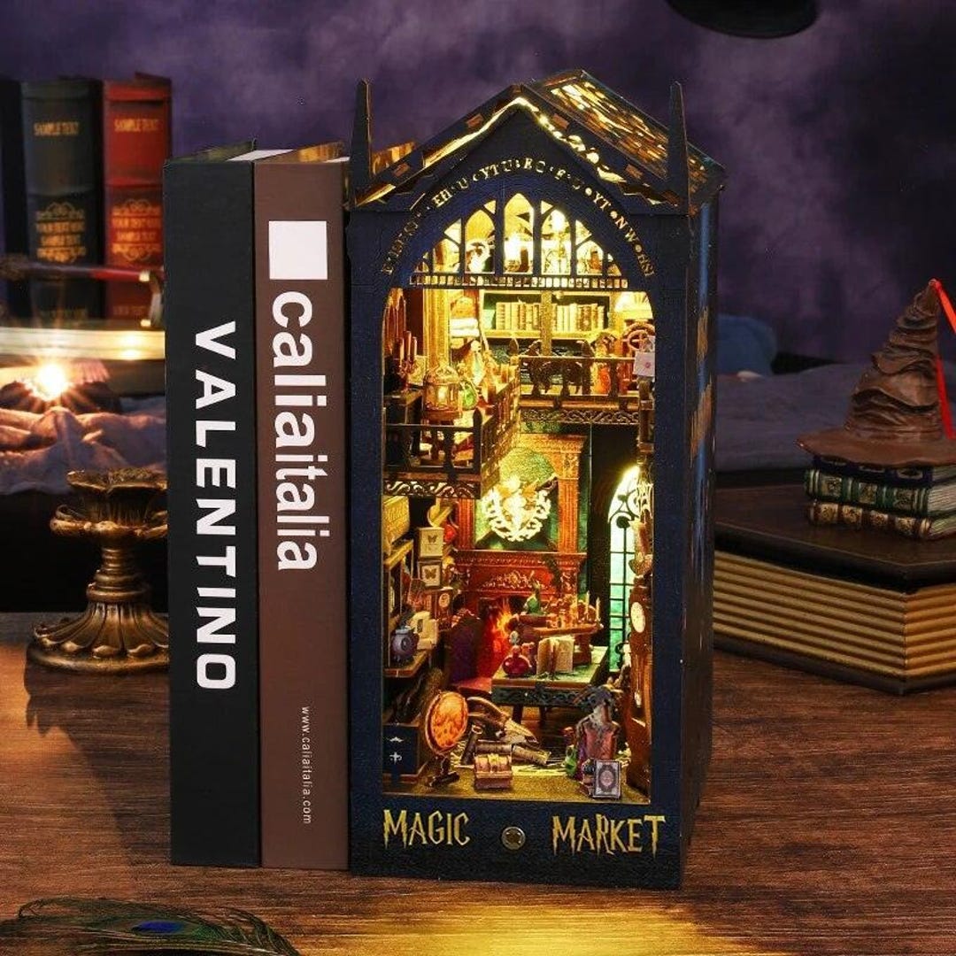 Magic Market Book Nook Alchemist Book Shelf Insert Mystery Book Box - Etsy