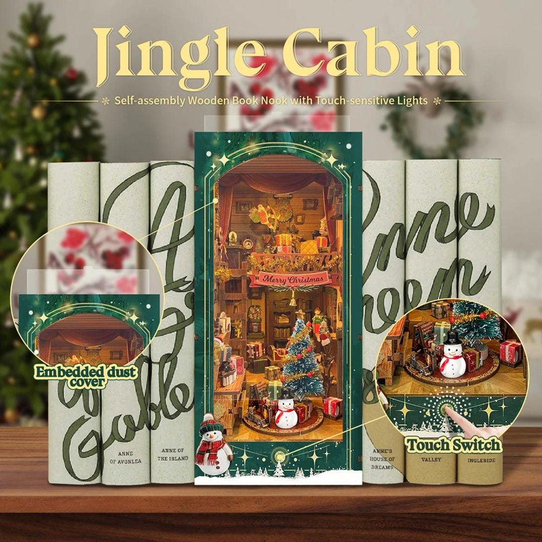 DIY Book Nook Kit Christmas Book Nook Jingle Cabin Book Nook Christmas ...