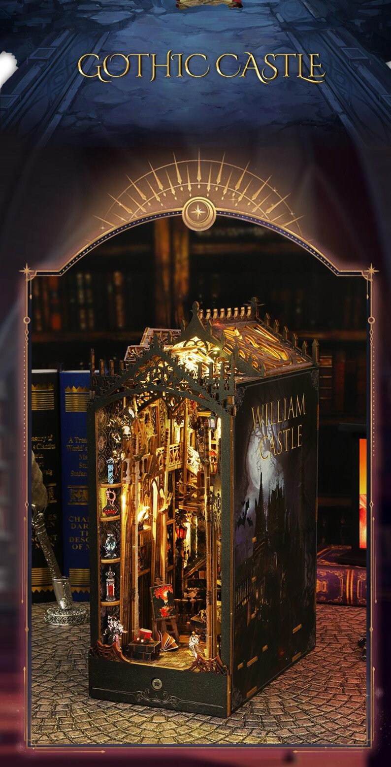 William Castle Ancient Cathedral DIY Book Nook Kit – Magical Wooden ...