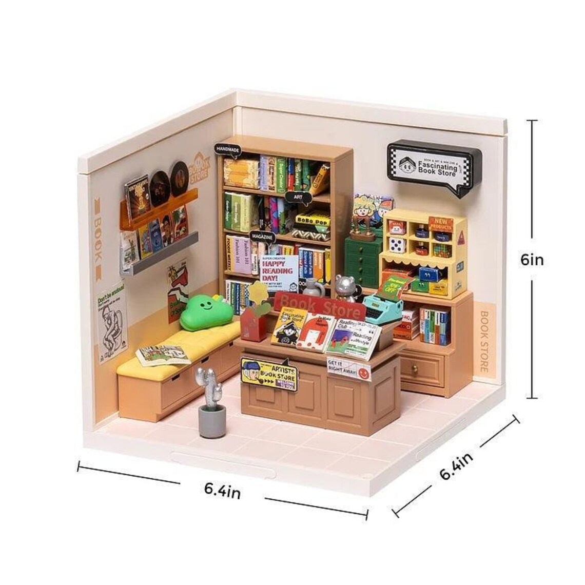 Fascinating Book Store Miniature DIY Dollhouse Kits Book Shop Dollhouse ...
