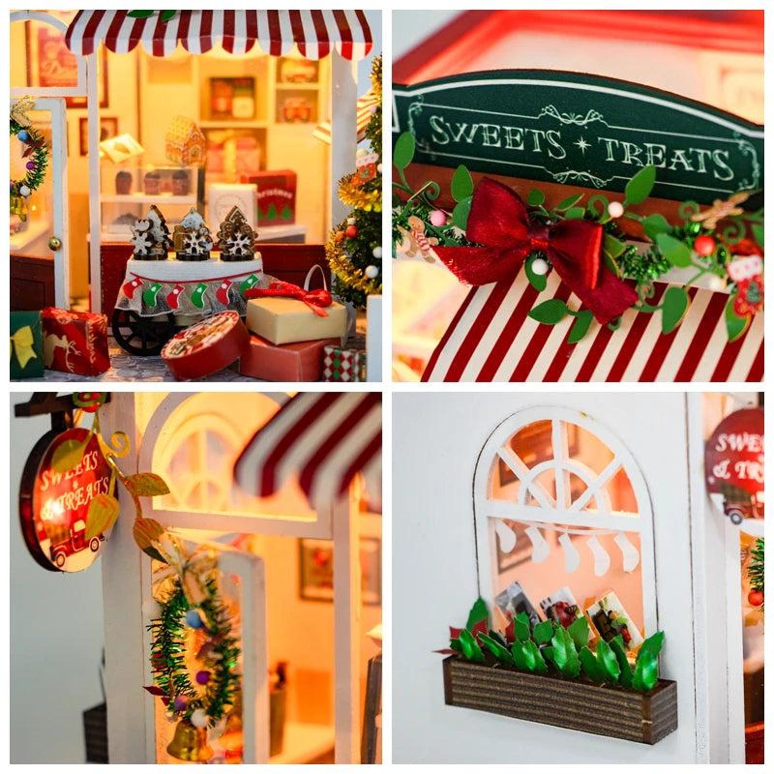DIY Miniature Christmas Dollhouse Kit, Sweets & Treats Shop With LED - Etsy