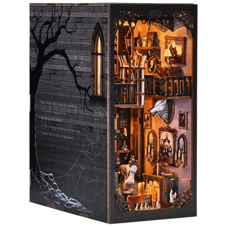 DIY Book Nook Kit – Dark Family Halloween Edition | Spooky Bookshelf ...