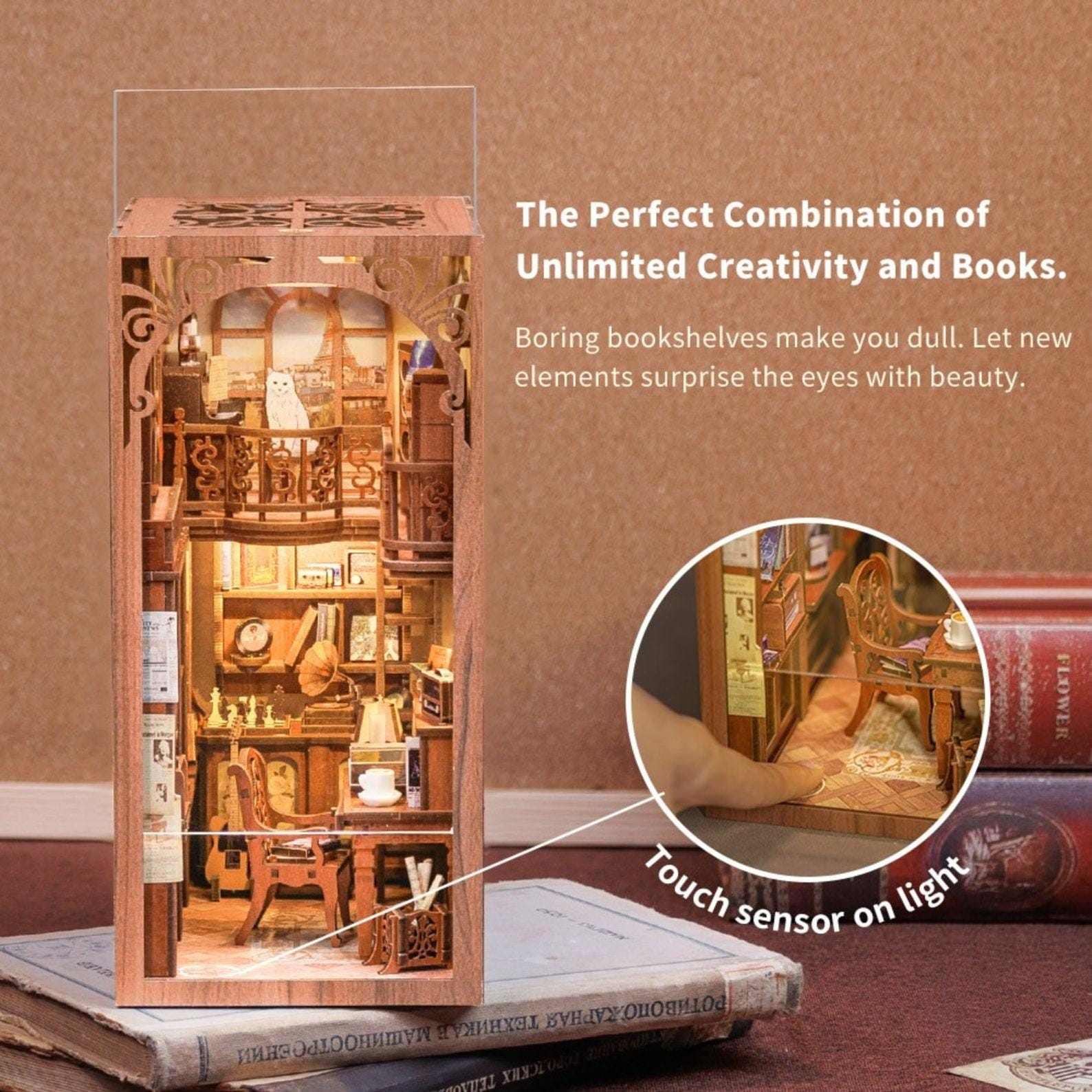Secret Rhythm Book Nook Kit | DIY Miniature Bookshelf Insert With LED ...