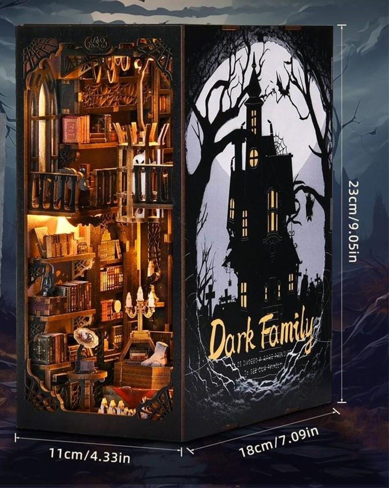 DIY Book Nook Kit – Dark Family Halloween Edition | Spooky Bookshelf ...