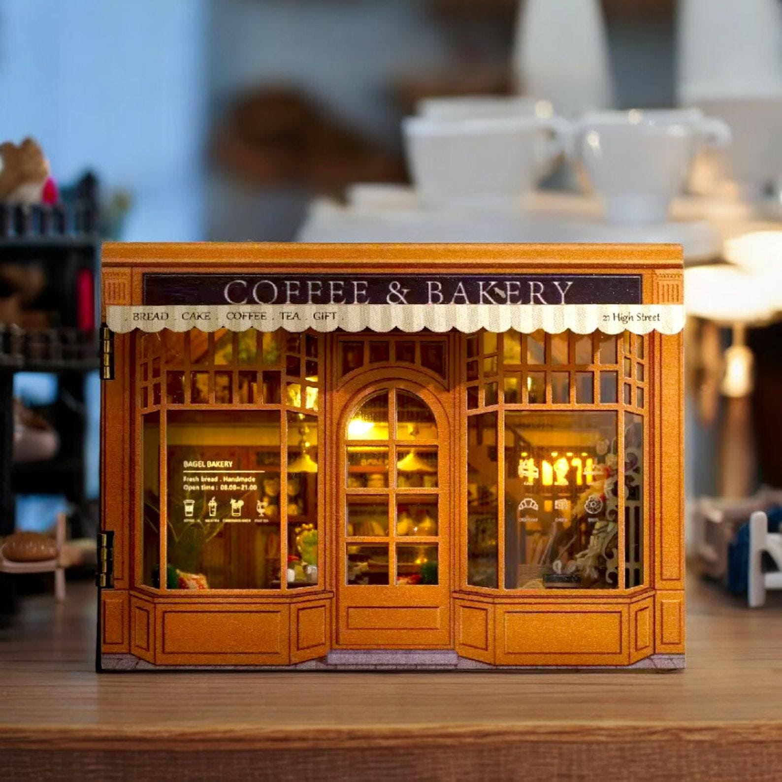 DIY French Bakery and Coffee Shop Book Nook Kit – Miniature Diorama for ...