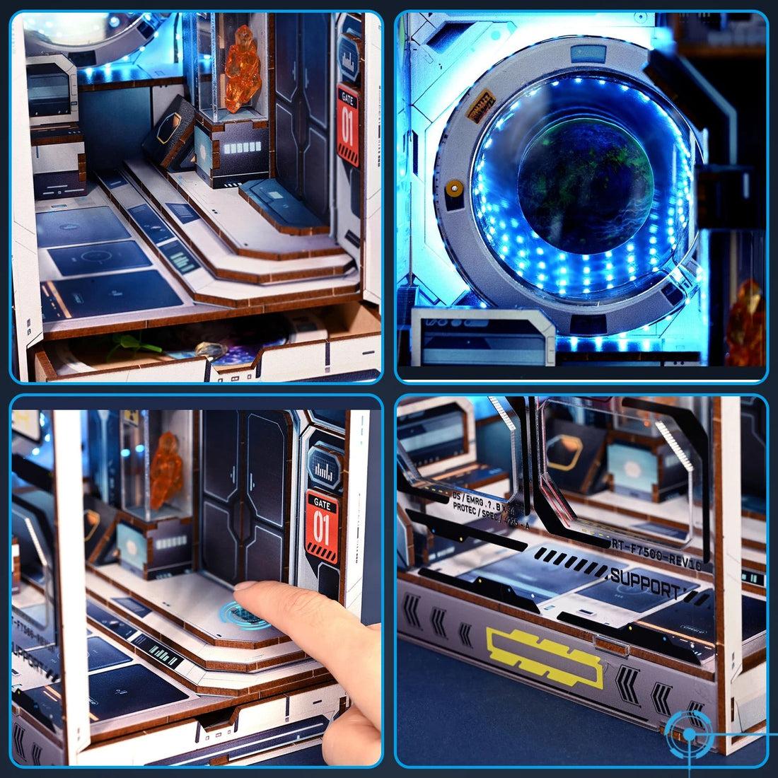 Alien Hub Sci-fi Book Nook Kit | Cyberpunk City DIY Miniature Bookshelf ...