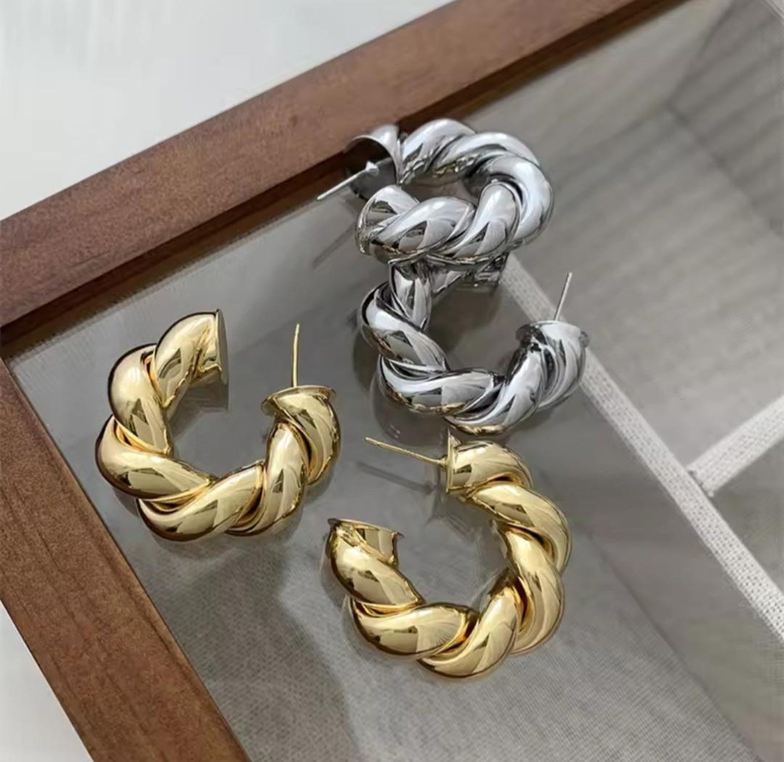 Elegant Gold Braided Hoop Earrings Statement Jewelry for Every Occasion ...