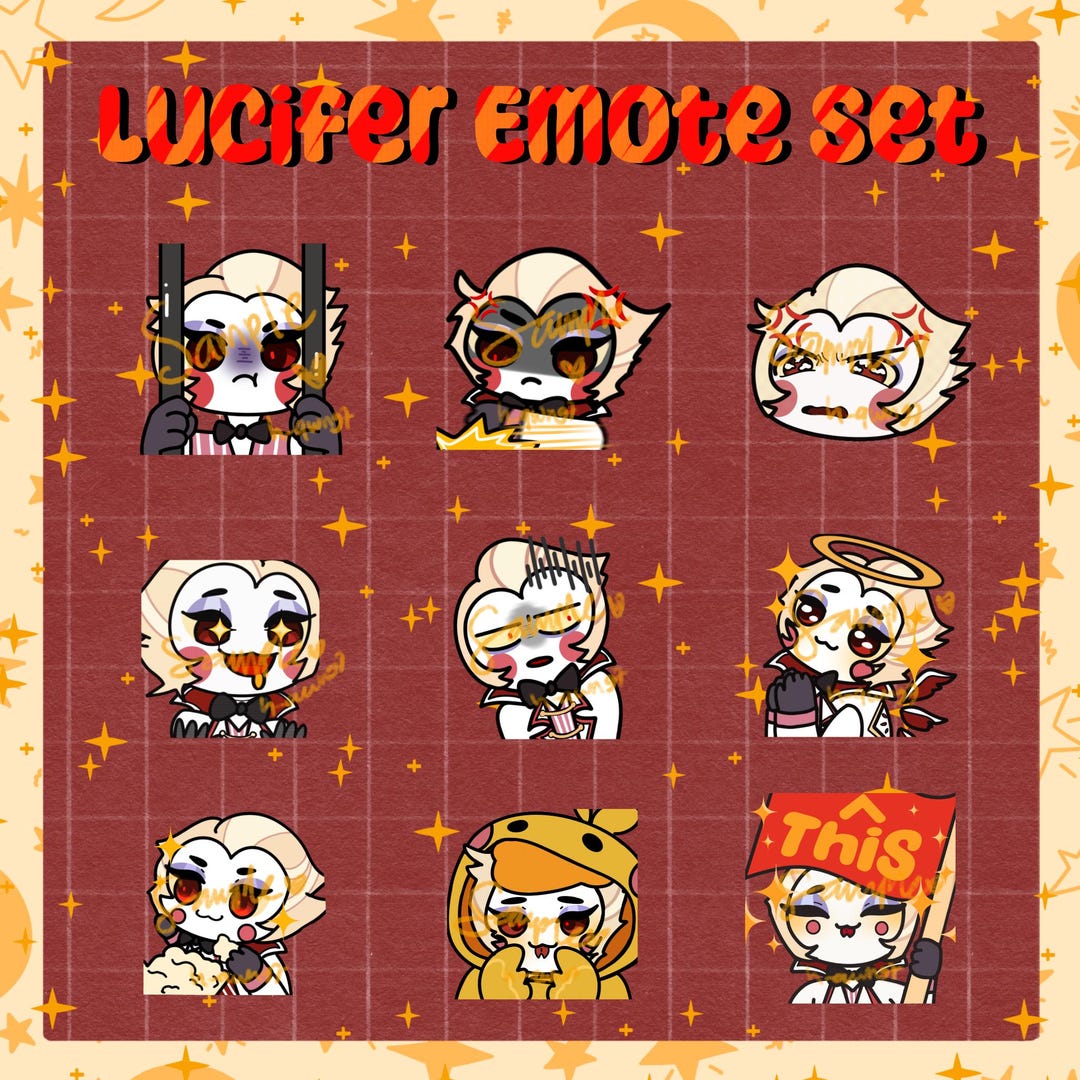 Hazbin Hotel Lucifer Morningstar Emote Set 2 for Discord, Twitch, and ...