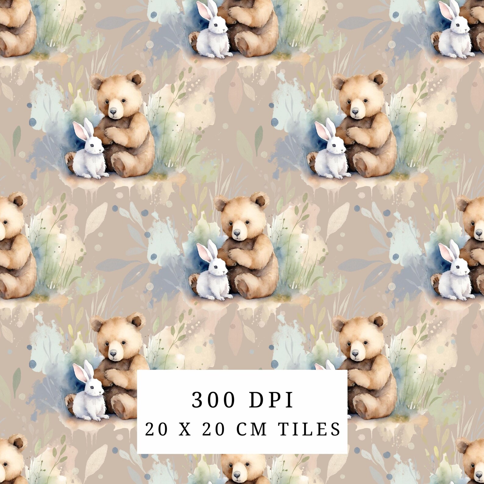 Watercolor Woodland Animals Seamless Repeat Patterns, Digital Paper ...