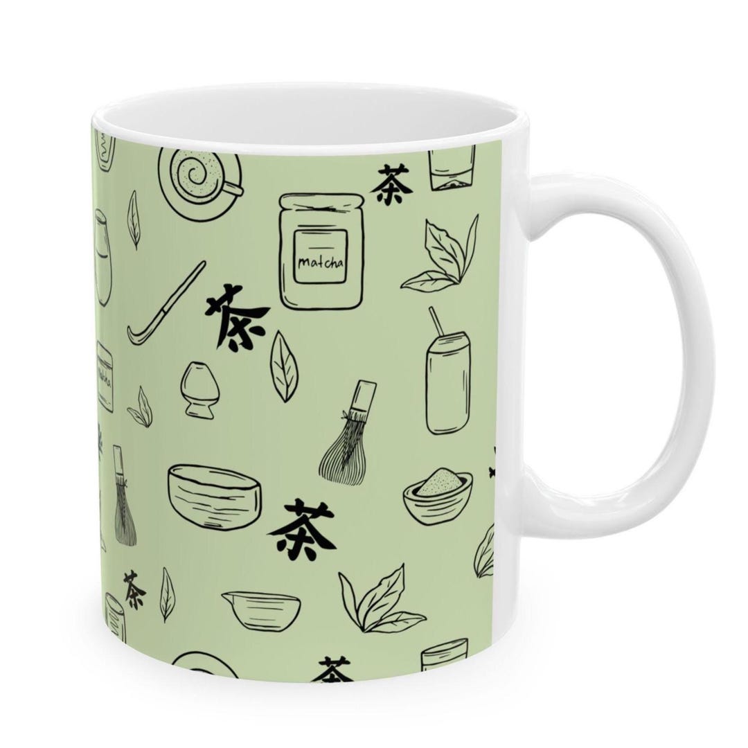 Matcha Lover's Mug Tea Kanji Design Tea Mug Coffee Mug Gift for Matcha ...