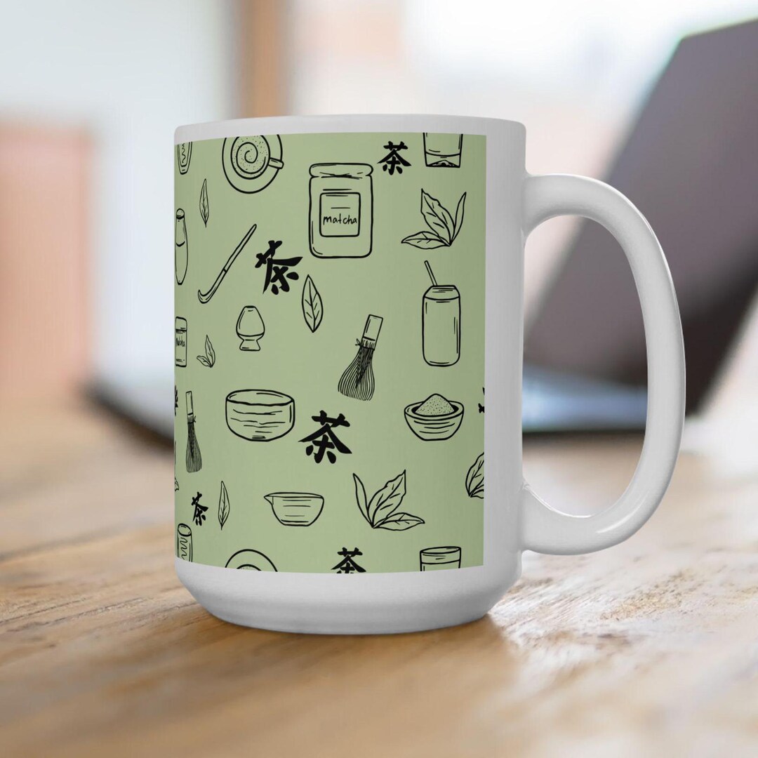 Matcha Lover's Mug Tea Kanji Design, Matcha Tea Mug, Matcha Coffee Mug ...