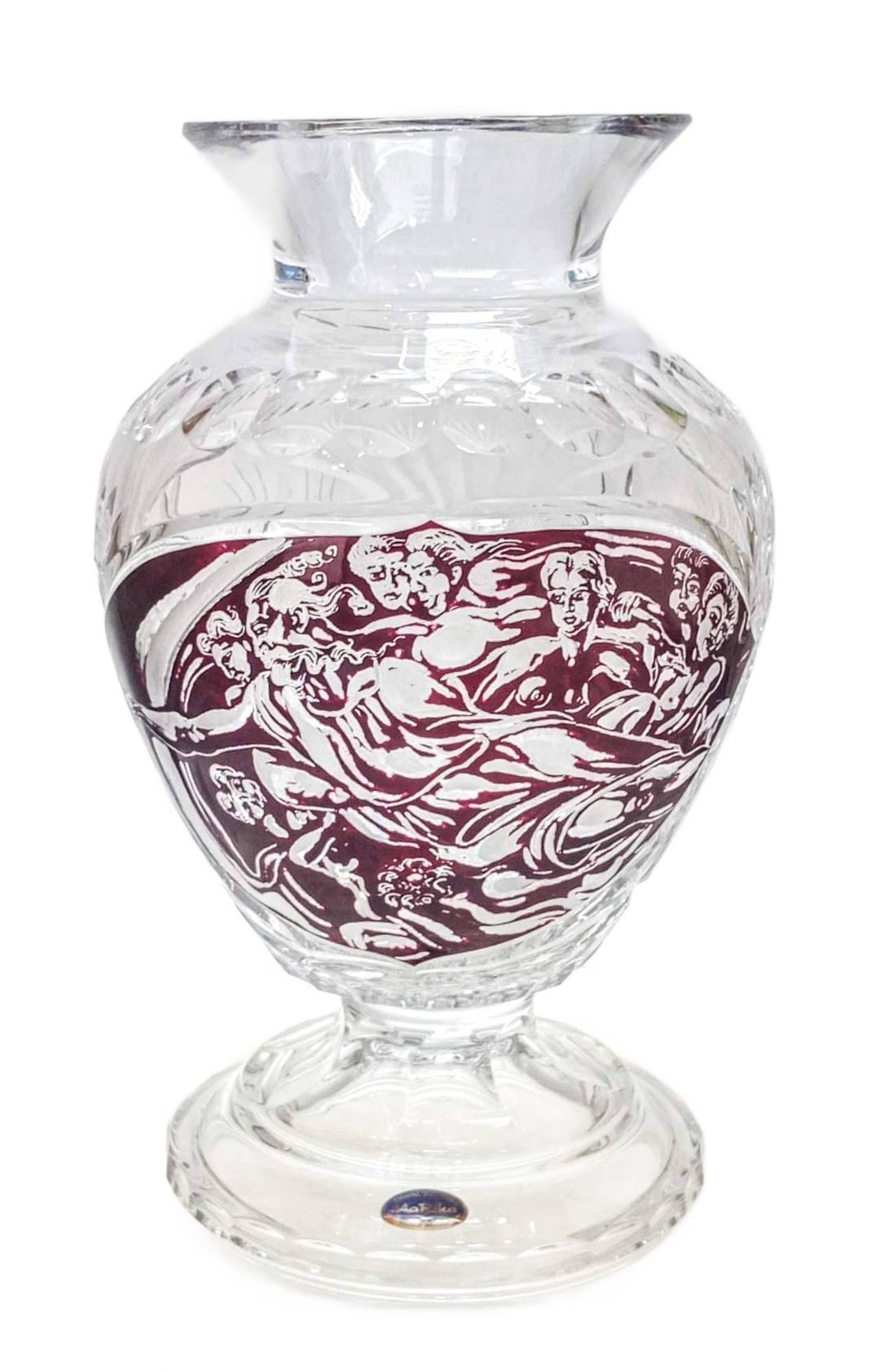 Unique Engraved Crystal Vase Symbolizing Harmony and Faith ...