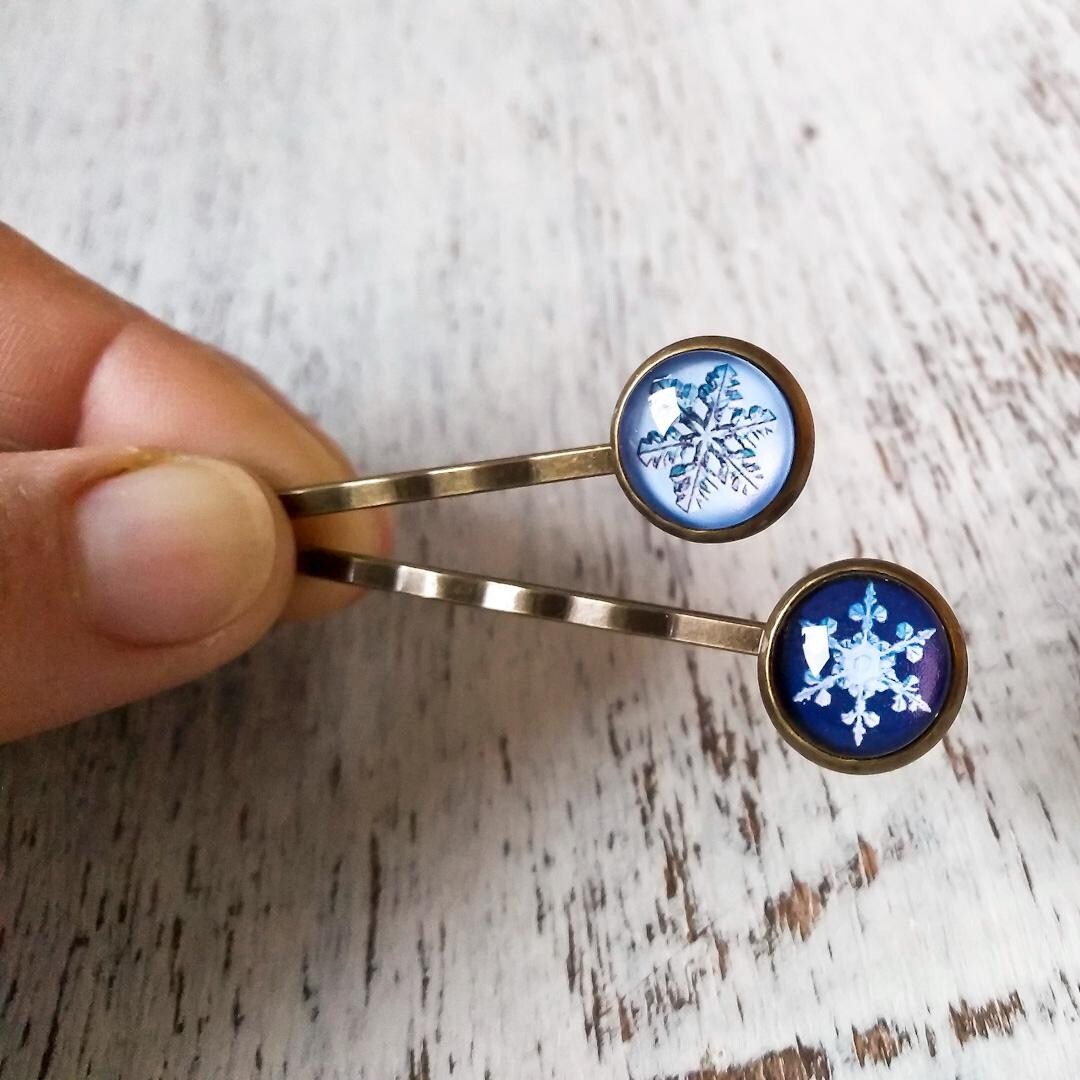 Snowflake Hair Pins | Winter Bridal Hair Accessories | Snowflake Bobby ...